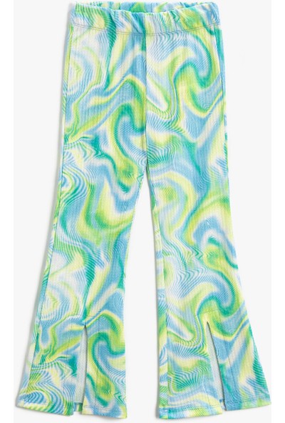 Koton Ispanyol Paça Pantolon Yırtmaç Detaylı Beli Lastikli