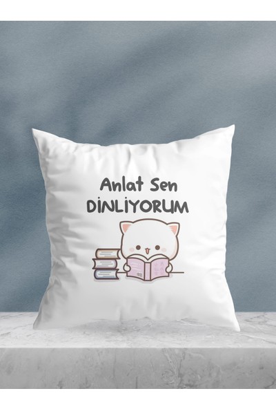 Bahar Home Anlat Sen Dinliyorum Baskılı Yastık