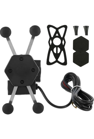 Sezy Ahtapot Motosiklet Telefon Tutucu Ayna Bağlantılı USB Şarj Çıkışlı Sezy Ahtapot Motosiklet Telefon Tutucu Ayna Bağlantılı USB Şarj Çıkışlı