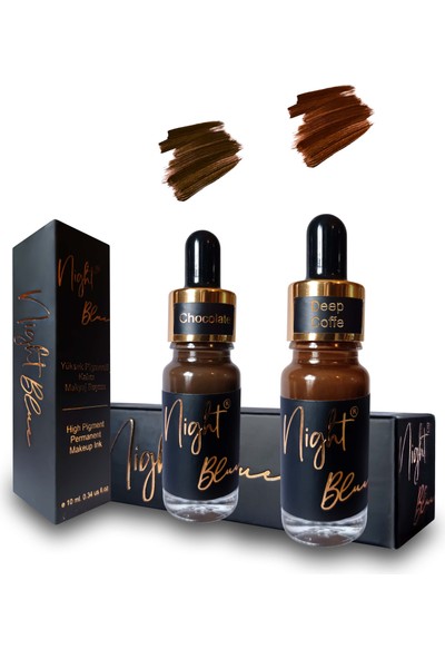 Night Blue Kalıcı Makyaj Boyası - 2'li Set Deep Coffee & Chocolate