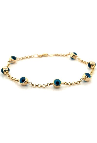Zerkub Jewellery 7 Gözlü 14 Ayar Altın Bileklik