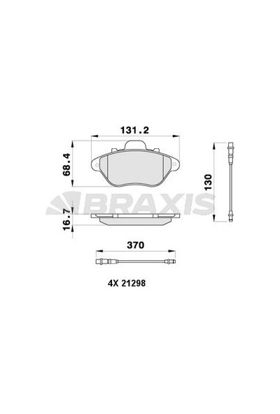 Braxis AB0456 On Arka Fren Balatasi Peugeot 605 (10 / 1989-6 / 1994). Renault Clio Iı (3 / 1998-3 / 2001). Clio Iı 425080 (WC553985) Braxis AB0456 On Arka Fren Balatasi Peugeot 605 (10 / 1989-6 / 1994). Renault Clio Iı (3 / 1998-3 / 2001). Clio Iı 425080 (WC553985)