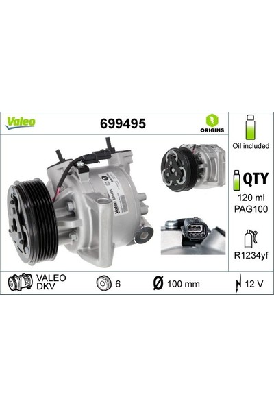 Valeo 699495 Kompresor Nissan Micra (17-) 1.5dci 926005154R (WR941614) Valeo 699495 Kompresor Nissan Micra (17-) 1.5dci 926005154R (WR941614)