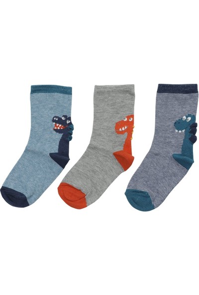 Polaris Dınohead 3 Lu Skt-B 2fx Erkek Çocuk Soket Çorap