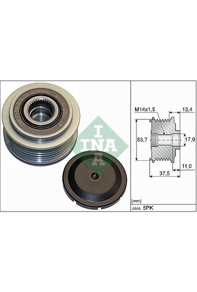 Ina 535027810 Alternator Kasnagi Corsa E 1.4 Fiat Egea 51922437 (WH541436) Ina 535027810 Alternator Kasnagi Corsa E 1.4 Fiat Egea 51922437 (WH541436)