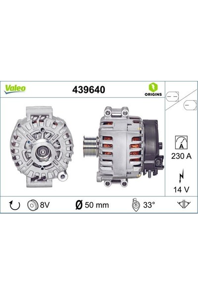 Valeo 439640 Alternator Sarj Dinamosu Bmw F01 X6 E71 12317573754 (WA164728)