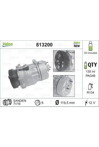 Valeo 813200 Klima Kompresoru A3 Audi Tt Galaxy Alhambra Cordoba Ibiza Leon Toledo I Iı Octavia New Beetle Bora (WA395542) Valeo 813200 Klima Kompresoru A3 Audi Tt Galaxy Alhambra Cordoba Ibiza Leon Toledo I Iı Octavia New Beetle Bora (WA395542)