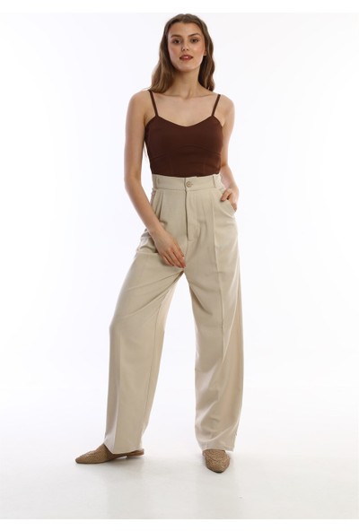 Biendias Taş Pileli Palazzo Pantolon