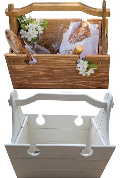 ZHKJ Shop 2 Arada 1 Ahşap Dış Mekan Piknik Sepeti Şarap Masası, BoyutBüyük (Ahşap Renk) (Yurt Dışından) ZHKJ Shop 2 Arada 1 Ahşap Dış Mekan Piknik Sepeti Şarap Masası, BoyutBüyük (Ahşap Renk) (Yurt Dışından)
