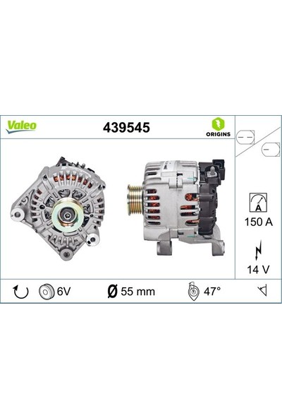 Valeo 439545 Alternator Sarj Dinamosu Bmw E90 M47 M57 12V 150A 12317790548 (WC457926) Valeo 439545 Alternator Sarj Dinamosu Bmw E90 M47 M57 12V 150A 12317790548 (WC457926)