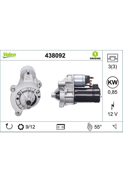 Valeo 438092 Mars Motoru P206 Gti P307 P407 P406 C4 EW10J4 P308 Expert Iıı Jumpy Iıı C5 C4 Picasso EW10A 2.0 16V 5802V7 (WC644351) Valeo 438092 Mars Motoru P206 Gti P307 P407 P406 C4 EW10J4 P308 Expert Iıı Jumpy Iıı C5 C4 Picasso EW10A 2.0 16V 5802V7 (WC644351)