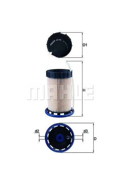 Mahle KX492 Yakit Filtresi (Vw (WA269521)