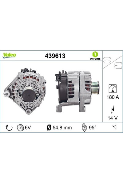 Valeo 439613 Alternator Sarj Dinamosu Bmw E90 E87 E84 M47 N47 12V 180A 12317802261 (WK172995)