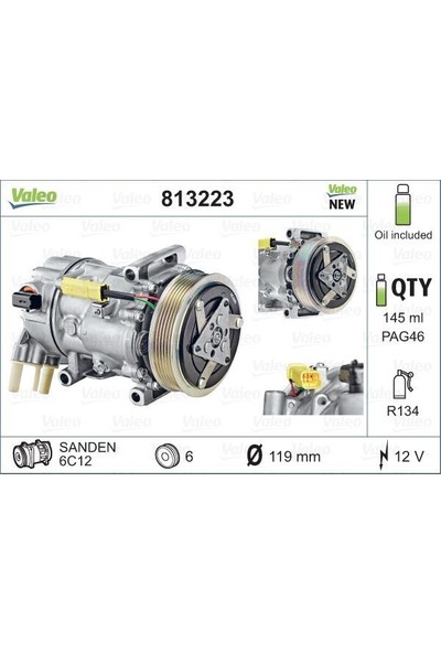 Valeo 813223 Klima Kompresoru P207 P208 P308 P508 P5008 P2008 C3 Iı C4 C4 Iı Ds4 Ds3 C3 Iıı C5 Iıı C3 Picasso Berlingo Iıı Partner Tepe 1.4hdi 1.6hdi 1.4 16V 1.6 16V (7 Pistonlu) 6453QJ (WF654998) Valeo 813223 Klima Kompresoru P207 P208 P308 P508 P5008 P2008 C3 Iı C4 C4 Iı Ds4 Ds3 C3 Iıı C5 Iıı C3 Picasso Berlingo Iıı Partner Tepe 1.4hdi 1.6hdi 1.4 16V 1.6 16V (7 Pistonlu) 6453QJ (WF654998)