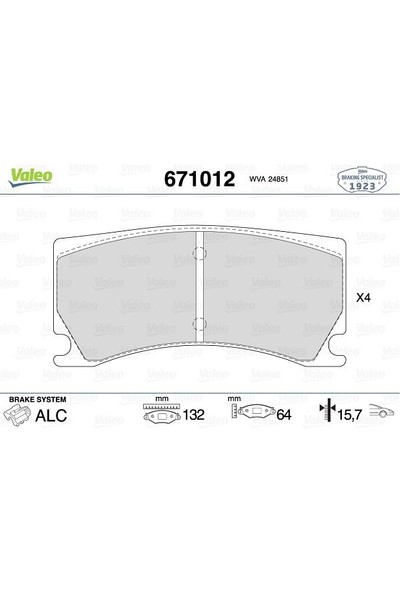 Valeo 671012 Fren Balatasi On (WA137267)