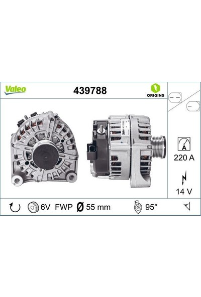 Valeo 439788 Alternator Sarj Dinamosu Bmw F20 F30 N47 14V 220A 12317823345 (WA735439)