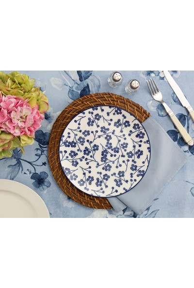 Madame Coco Rêve Bleu Ange Servis Tabağı - Mavi - 25 cm Madame Coco Rêve Bleu Ange Servis Tabağı - Mavi - 25 cm