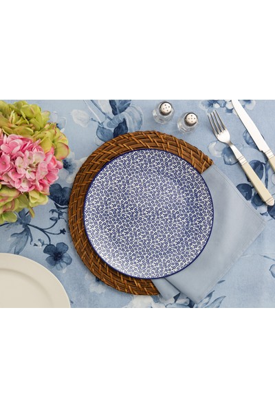 Madame Coco Rêve Bleu Ensoleillé Servis Tabağı - Mavi - 25 cm Madame Coco Rêve Bleu Ensoleillé Servis Tabağı - Mavi - 25 cm