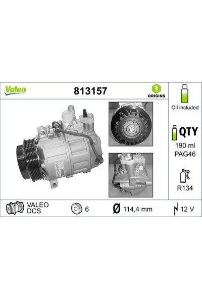 Valeo 813157 Klima Kompresoru W203 00-07 CL203 02-08 C209 02-09 C219 02-10 W211 02-08 W220 02-05 Vito W639 03-14 Sprinter 06-09 (WH539617) Valeo 813157 Klima Kompresoru W203 00-07 CL203 02-08 C209 02-09 C219 02-10 W211 02-08 W220 02-05 Vito W639 03-14 Sprinter 06-09 (WH539617)