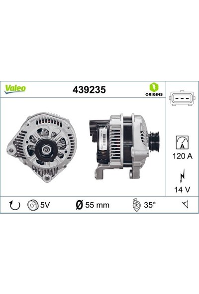 Valeo 439235 Alternator 12V 120A Bmw E38 E39 E46 X5 M47 M57 12312247389 (WM123359) Valeo 439235 Alternator 12V 120A Bmw E38 E39 E46 X5 M47 M57 12312247389 (WM123359)