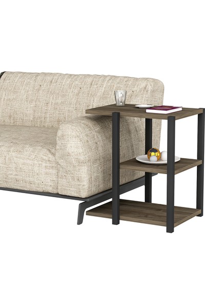 Cantek Demir Ayaklı Üç Raflı Breda Yan Sehpa Royalmermer - Royalmermer