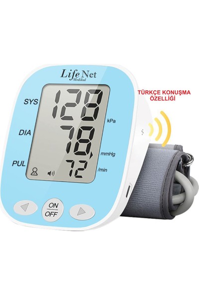 Türkçe Konuşan Life Net Medikal Kol Tipi Dijital Tansiyon Aleti Türkçe Konuşan Life Net Medikal Kol Tipi Dijital Tansiyon Aleti