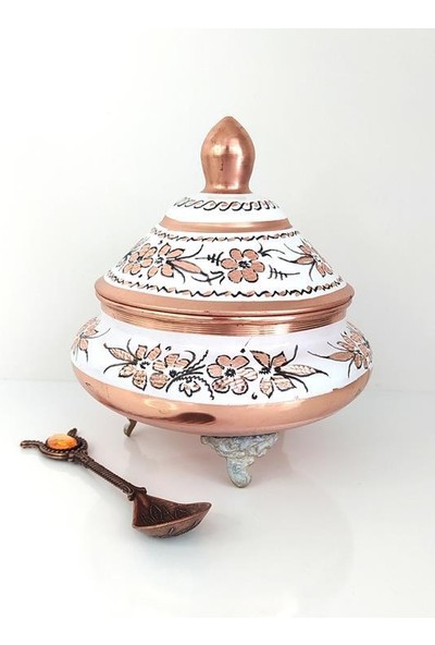 Hd Marketim Bakır Şekerlik Sunumluk Lokumluk Osmanlı Motifli Dekoratif Obje Hediye