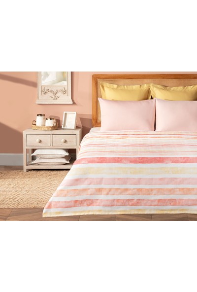 Madame Coco Ruth Çift Kişilik Karde Baskılı Pike - Turuncu Madame Coco Ruth Çift Kişilik Karde Baskılı Pike - Turuncu