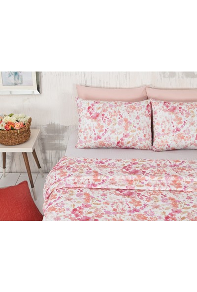 Madame Coco Claral Tek Kişilik Baskılı Pike Takımı - Pembe