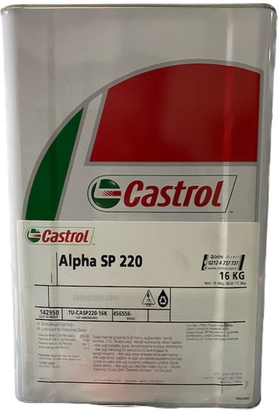 Castrol Alpha Sp 220 Şanzıman Dişli Yağı 16 kg Castrol Alpha Sp 220 Şanzıman Dişli Yağı 16 kg