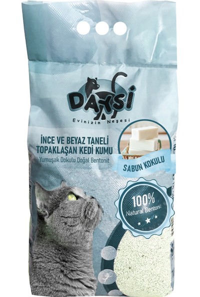 Daysi 10 Litre Sabun Kokulu Yumuşak Dokulu Doğal Bentonit Topaklanan Kedi Kumu Daysi 10 Litre Sabun Kokulu Yumuşak Dokulu Doğal Bentonit Topaklanan Kedi Kumu