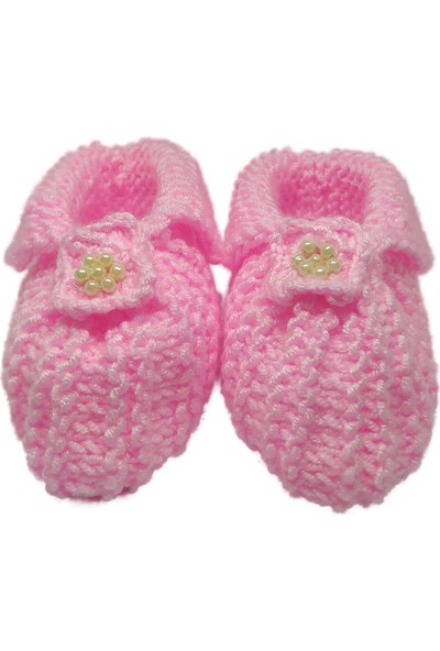 Öznur Abla Bebek Örme Patik Açık Pembe 0-6 Ay (Öznur Abla)