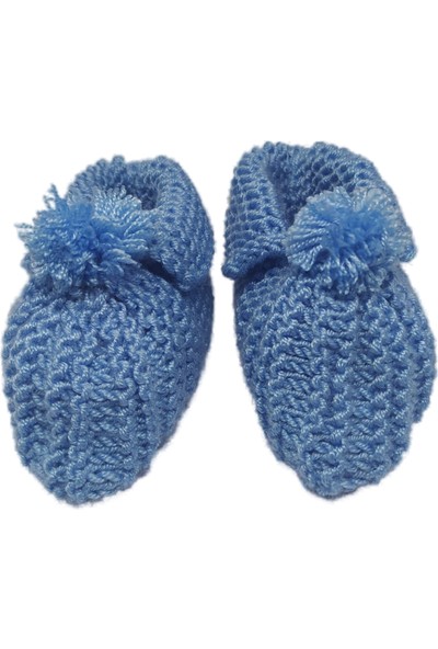 Öznur Abla Bebek Örme Patik Mavi 0-6 Ay (Öznur Abla) Öznur Abla Bebek Örme Patik Mavi 0-6 Ay (Öznur Abla)