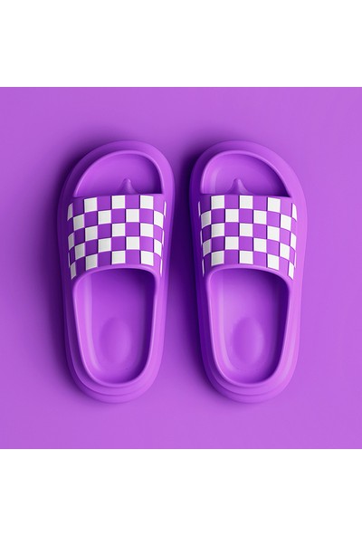 Kalavika Desen Baskılı Kadın Ev Terliği Mor Renk (Yurt Dışından)