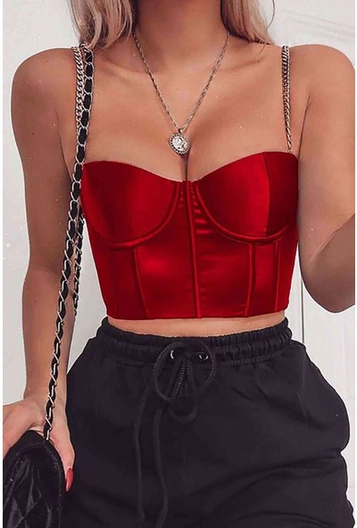 Mila Kadın Özel Tasarım Büstiyer Kırmızı