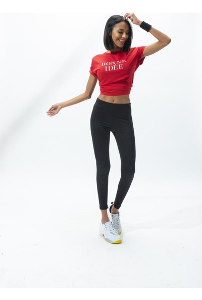 Ena Butik Kadın Yüksek Bel Sporcu Taytı Siyah Ena Butik Kadın Yüksek Bel Sporcu Taytı Siyah