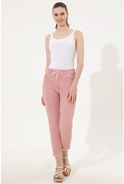 Kadın Pembe Denim Pantolon