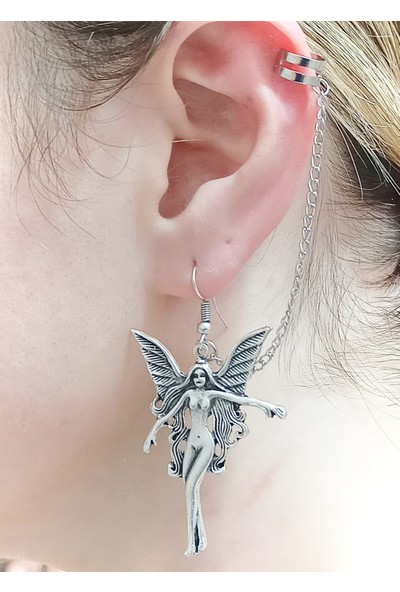 Takıconcept Gothic Punk Üstten Deliksiz Melek Küpe Takıconcept Gothic Punk Üstten Deliksiz Melek Küpe