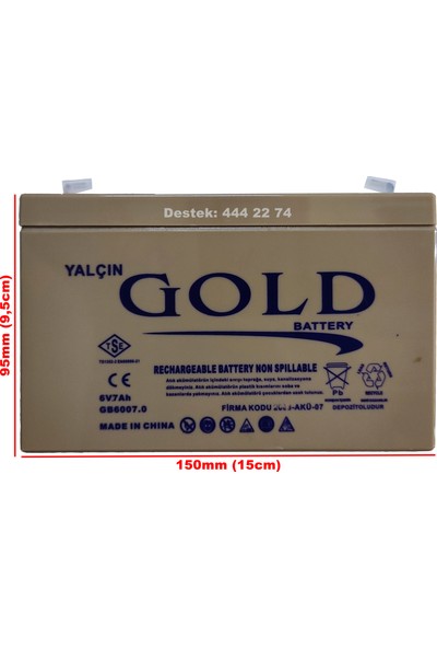 Data Güvenlik Gold 6V 7AH Bakımsız Kuru Akü - 6 Volt 7 Amper Data Güvenlik Gold 6V 7AH Bakımsız Kuru Akü - 6 Volt 7 Amper