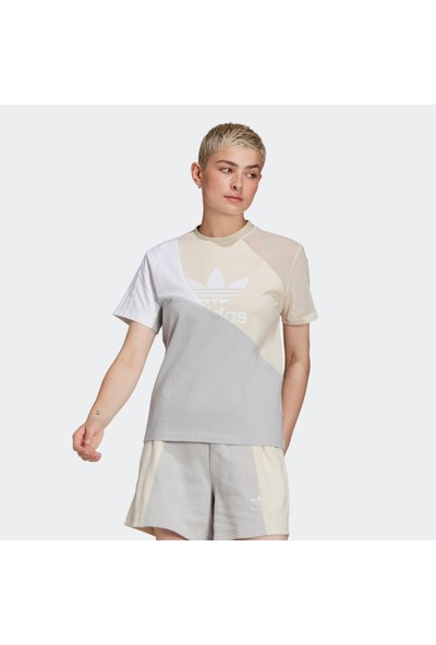Adidas Adicolor Split Trefoil Kadın Bej Tişört (HC7041) Adidas Adicolor Split Trefoil Kadın Bej Tişört (HC7041)