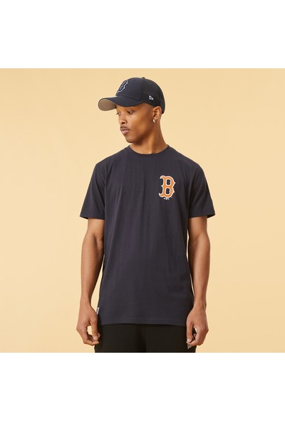 New Era Chest Boston Red Erkek Lacivert Tişört (12893147)