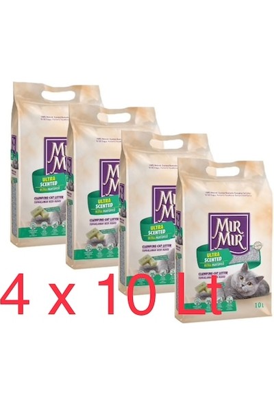 Mır mır Bentonit Marsilya Kedi Kumu 4 x 10 Lt