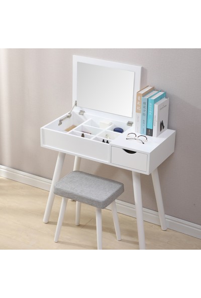 Babish Home Çok Amaçlı, Şık ve Aynalı Dekoratif Makyaj Masası Babish Home Çok Amaçlı, Şık ve Aynalı Dekoratif Makyaj Masası