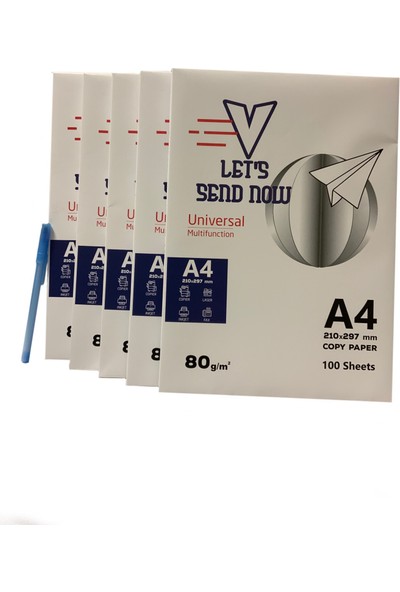 Letssendnow A4 Fotokopi Kağıdı 100’LÜ 5 Paket 500 Sayfa Letssendnow A4 Fotokopi Kağıdı 100’LÜ 5 Paket 500 Sayfa