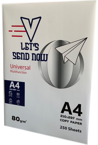 A4 80G/M 250 Yaprak 1 Paket Beyaz Fotokopi Kağıdı