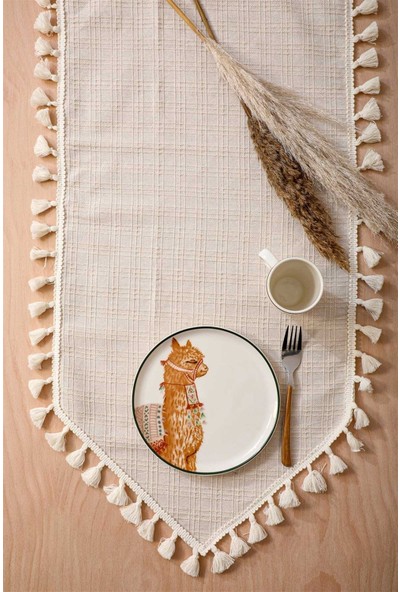 Silversun 90x30 cm Püsküllü Runner,Krem,R-34k Silversun 90x30 cm Püsküllü Runner,Krem,R-34k