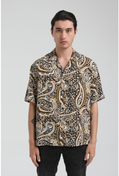 New World Polo Gömlek Yaka Sarı Oversize Gömlek 22SSM30119