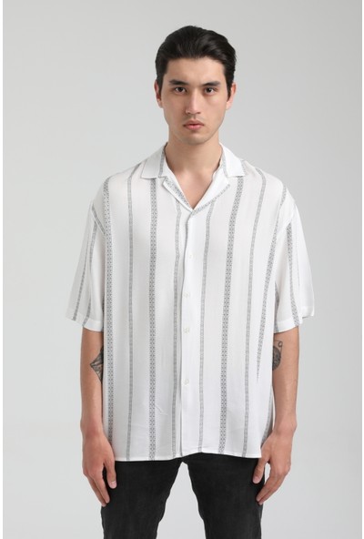 New World Polo Gömlek Yaka Beyaz Oversize Gömlek 22SSM30115 New World Polo Gömlek Yaka Beyaz Oversize Gömlek 22SSM30115