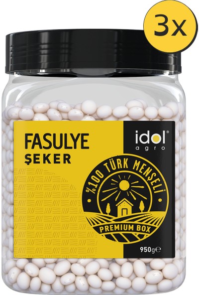İdolagro Yerli Şeker Fasulye Premium Pet Box 3 x 950 gr İdolagro Yerli Şeker Fasulye Premium Pet Box 3 x 950 gr