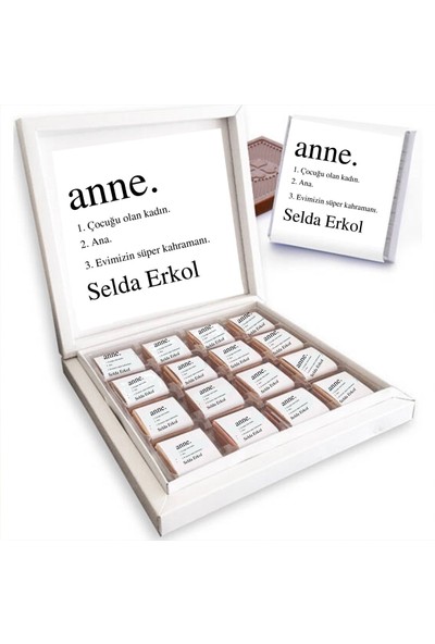 E-Hediyeci Isim Yazılabilen, Anne Temalı Çikolata Kutusu M51